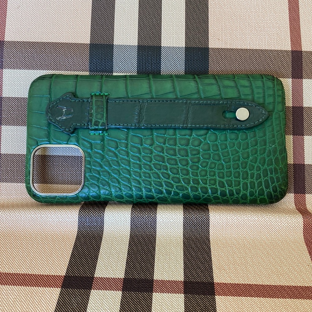Hadoro Paris Green Real Alligator Phone Case - Gem